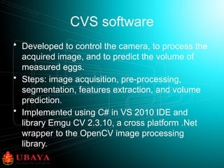 egg volume prediction using computer vision system | PPT