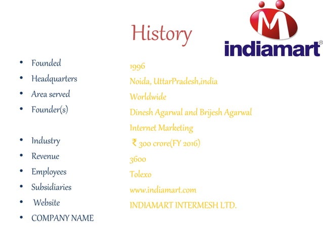 INDIAMART E commerce business model | PPTX | Business | Business and Finance