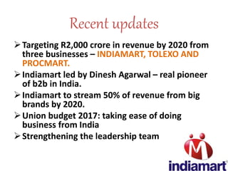 INDIAMART E commerce business model | PPTX