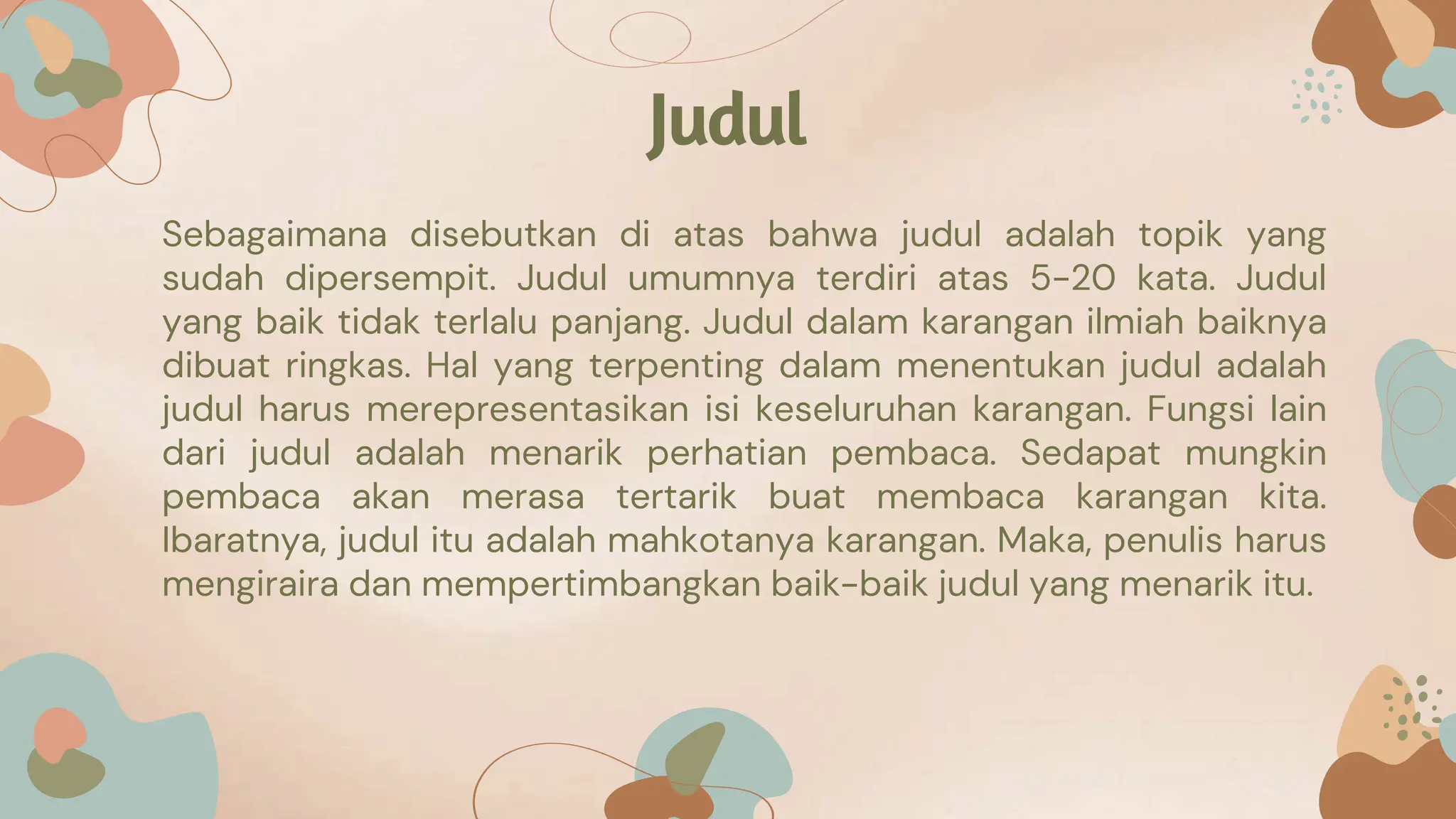PPT INDO TOPIK.pptx karangan dalam KTI dan analisis judul karangan | PPTX
