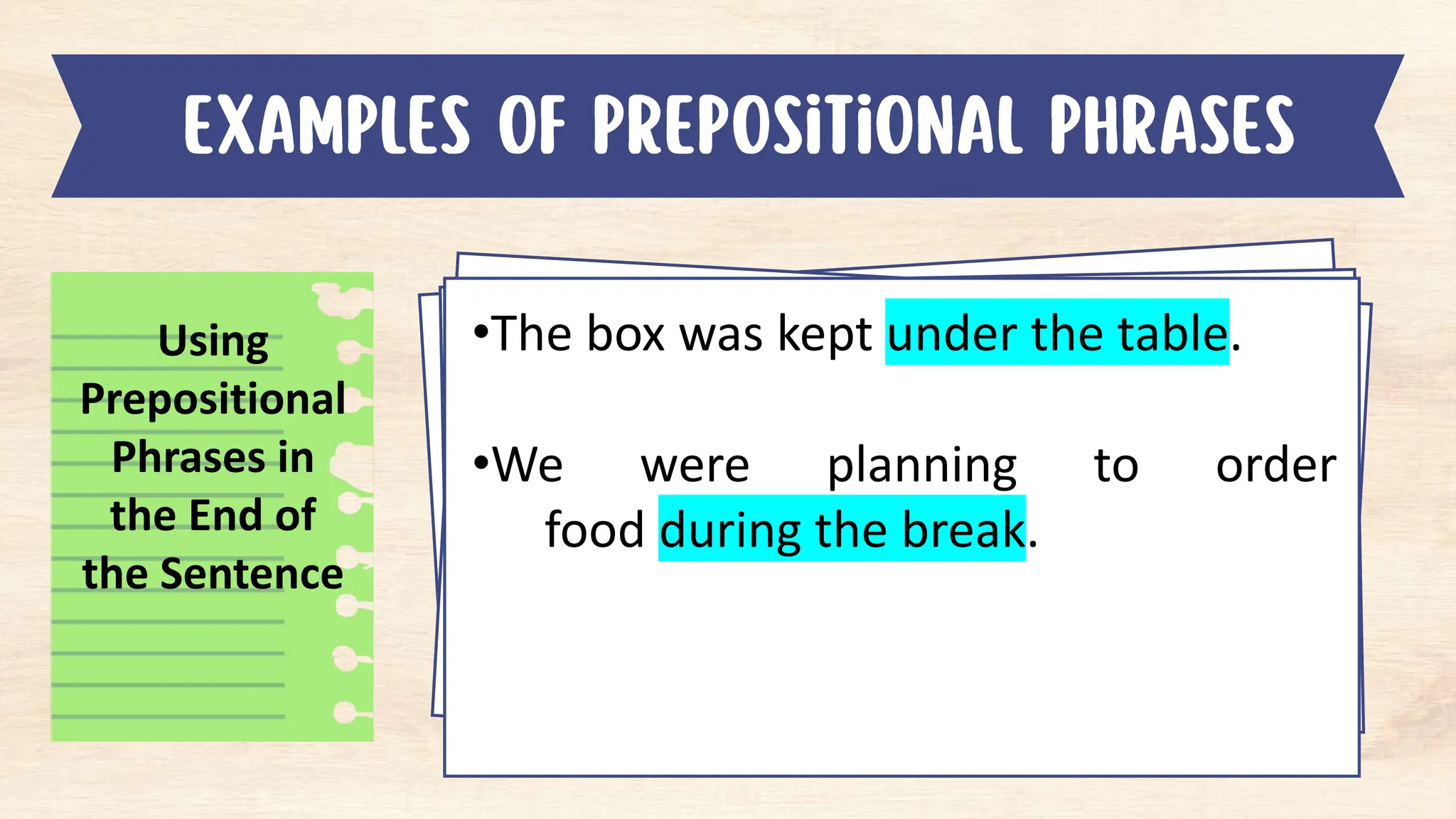 PPT in English about Prepositional Phrases | PPTX