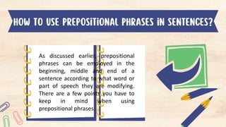 PPT in English about Prepositional Phrases | PPTX