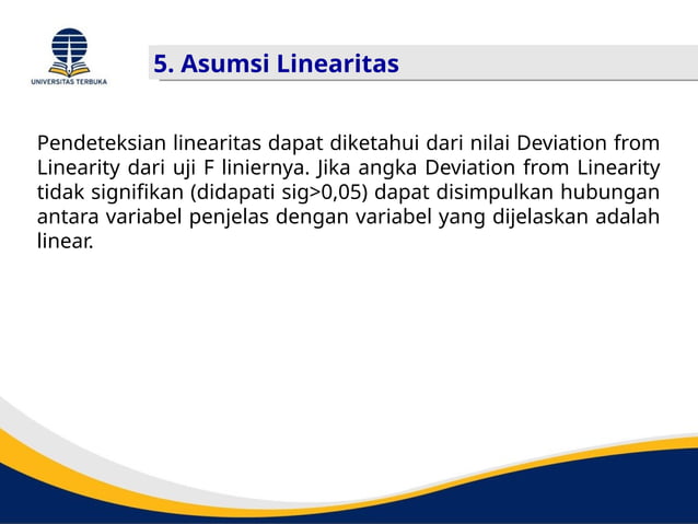 PPT Inisiasi 5: Asumsi-Asumsi Dasar Regresi OLS | PPT