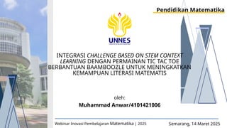 Integrasi Challenge Based Learning STEM dengan Permainan Tic Tac Toe ...