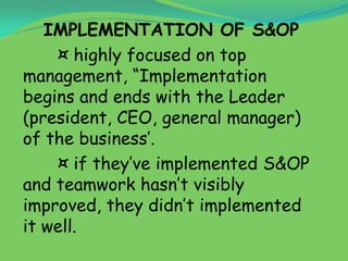 Ppt in ppc(s&op) | PPTX