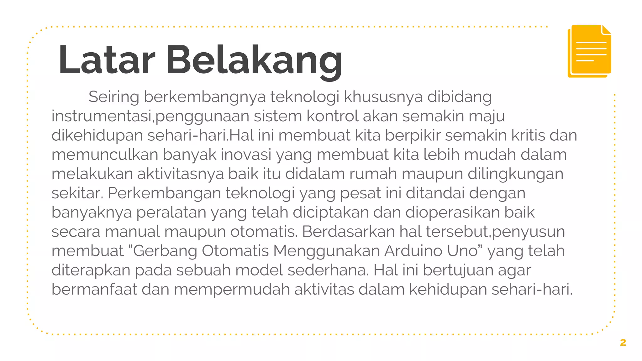 Ppt instrumentasi gerbang dan lampu otomatis | PPTX