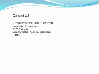 Intense Technologies Limited | PPTX | Business | Business and Finance