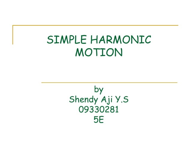 Ppt Vibration Motion (Simple Harmonic Motion) | PPT