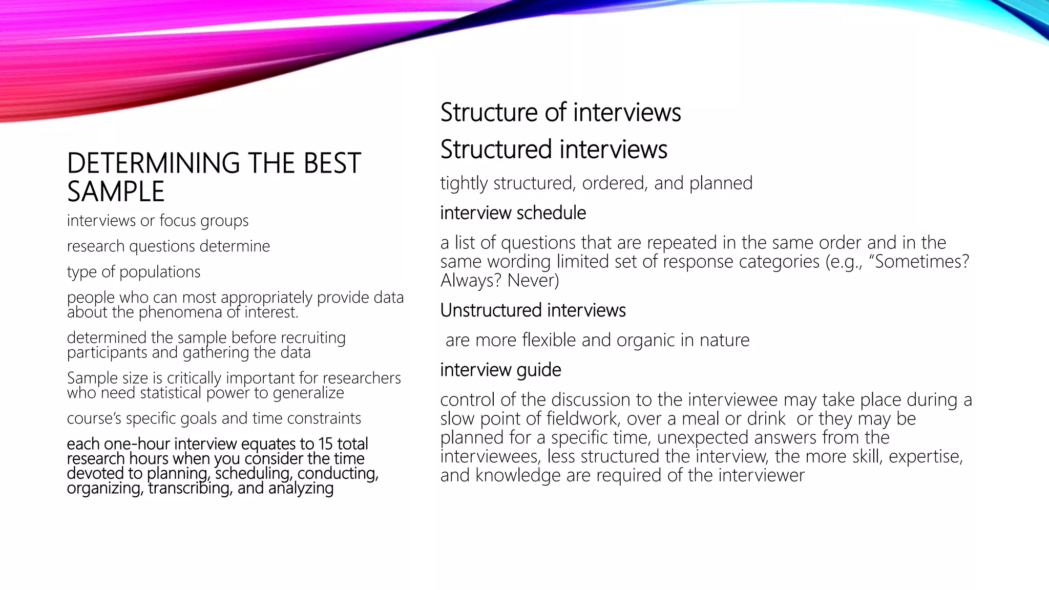 Ppt sampling and interview | PPT