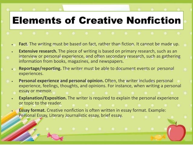 PPT INTRODUCTION CREATIVE NONFICTION.pptx | Freelance Writing | Content ...