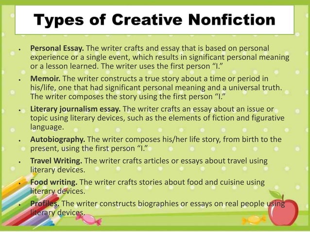 PPT INTRODUCTION CREATIVE NONFICTION.pptx | Freelance Writing | Content ...