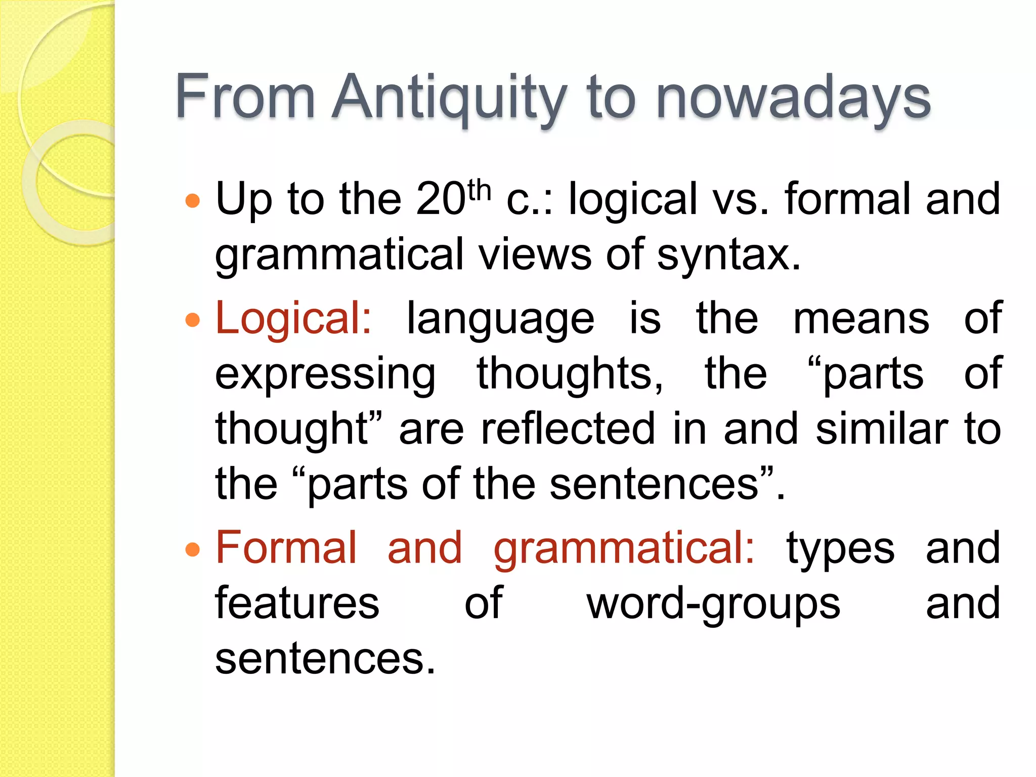 PPT _ Introduction to Syntax.pptx | Programming Languages | Computing
