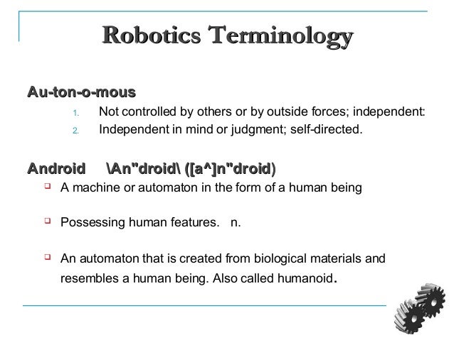 basics of robotics