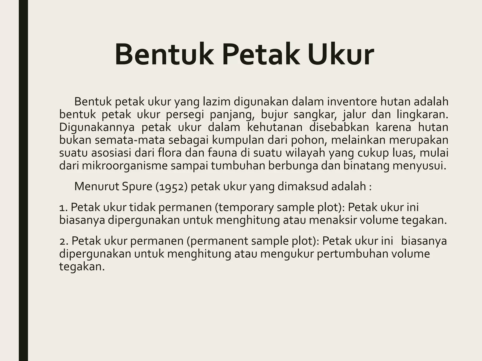 Petak Ukur Inventarisasi hutan slide show | PPTX