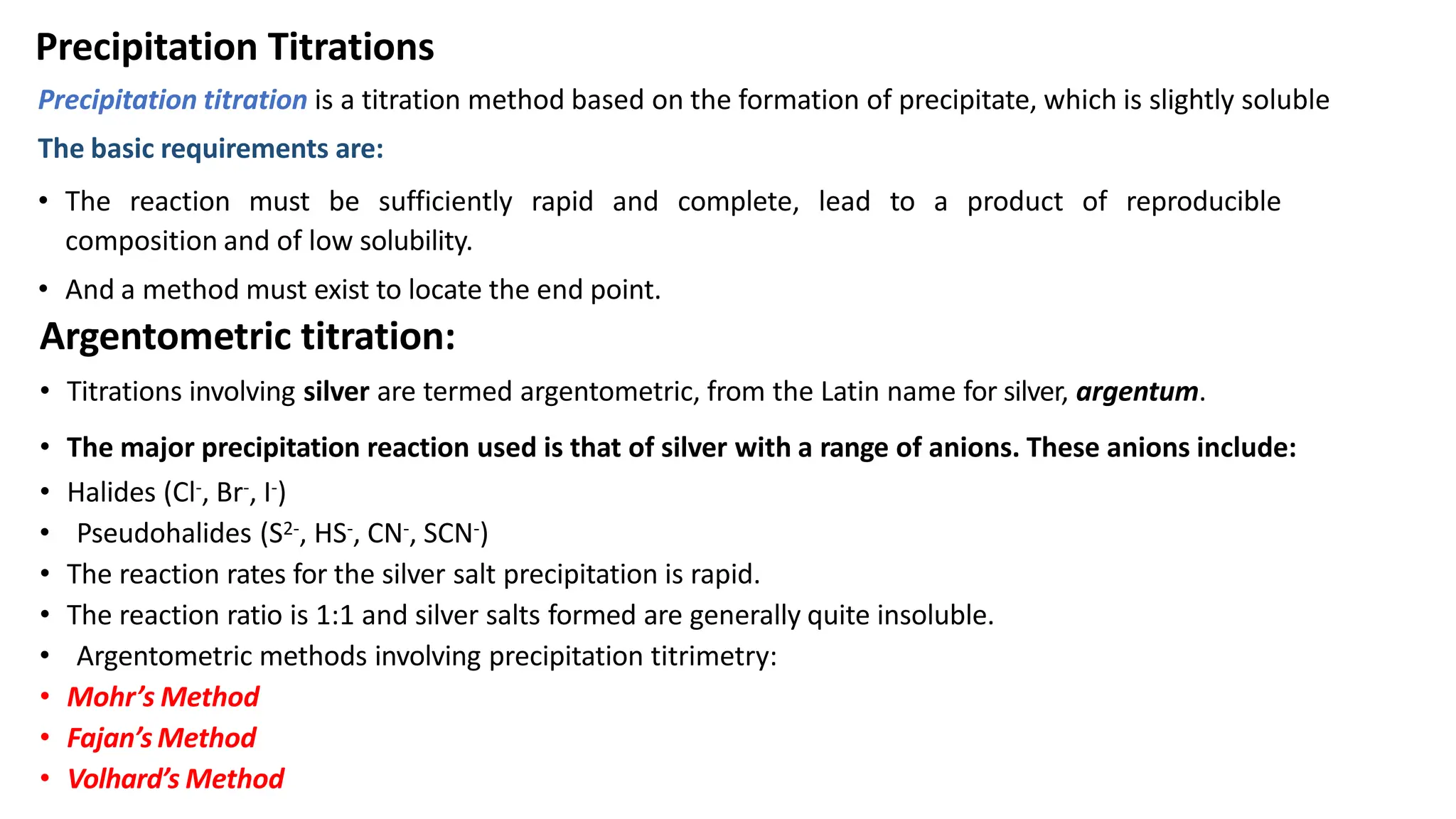 PRECIPITATION TITRATION IN PHARM ANALYSIS | PPTX