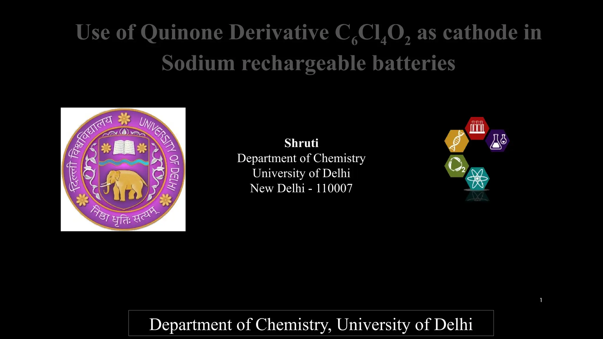 Quinone derivative and it's applications in battery | PPTX