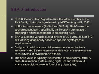 SHA 3 algorithm introduction, diagram, design | PPT