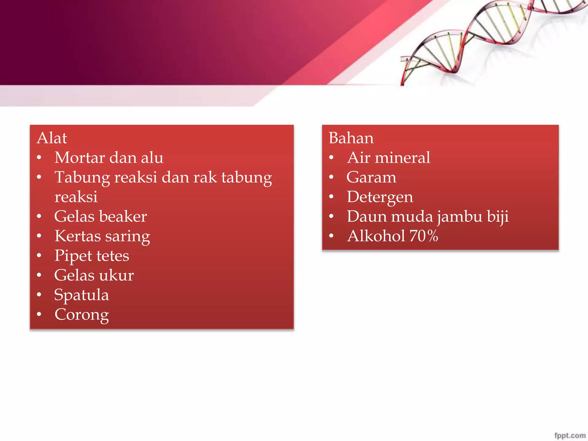 PPT Genetika: Isolasi DNA Secara Sederhana | PPTX