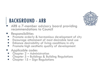 PPT Item # 11 - Update on ARB. | PPT