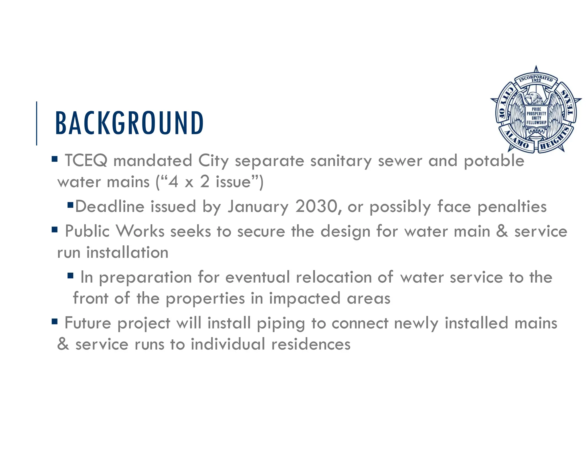 PPT Item # 11 - Water Main Project Freese & Nichols | PPT