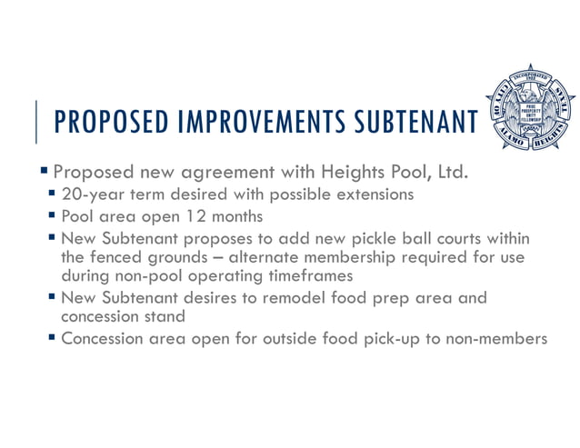 PPT Item # 12 - Swimming Pool Lease Assignment | PPT