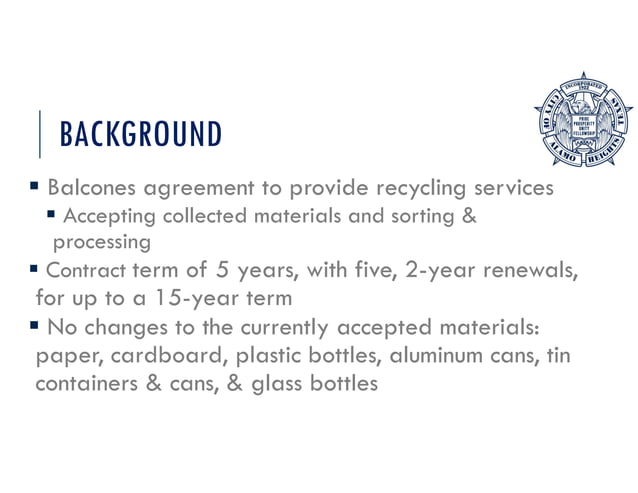 PPT Item # 4 - Balcones Recycling Agreement | PPT