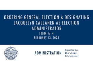 PPT Item # 4 - General Election | PDF