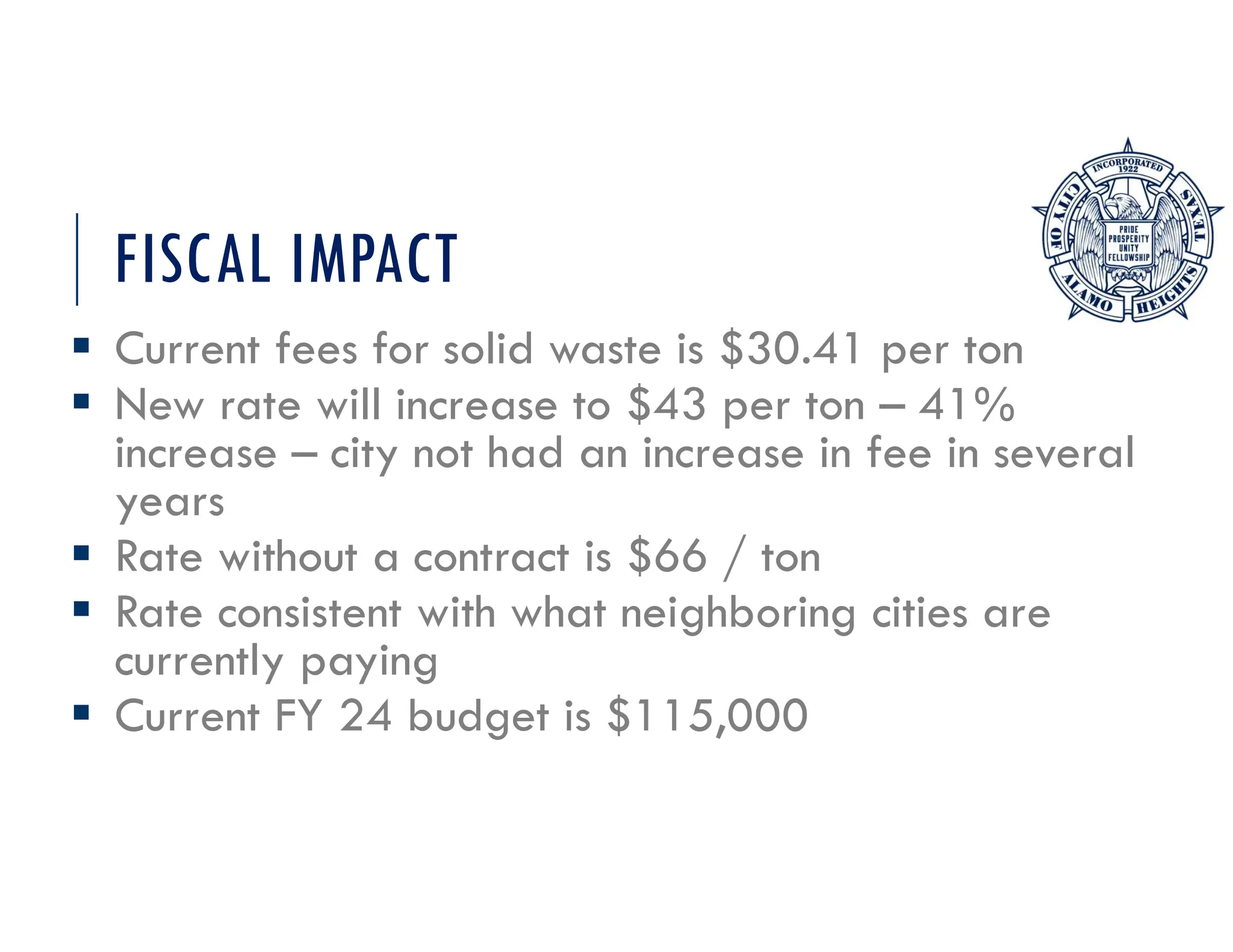 PPT Item # 6 - Solid Waste Disposal Fees | PDF