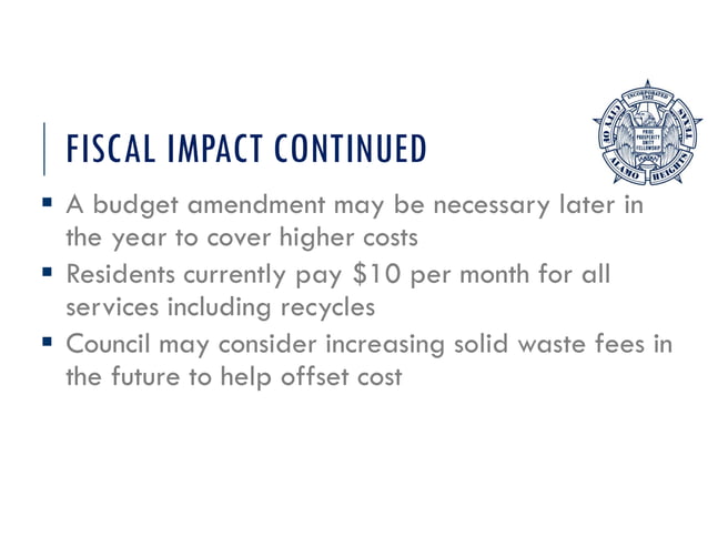 PPT Item # 6 - Solid Waste Disposal Fees | PPT