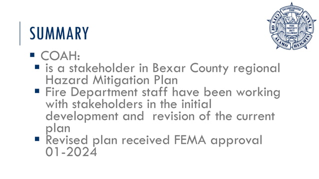 PPT Item # 7 - Bexar County Hazard Mitigation Plan | PDF
