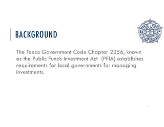 PPT Item # 7 - Adoption of Investment Policy | PPT