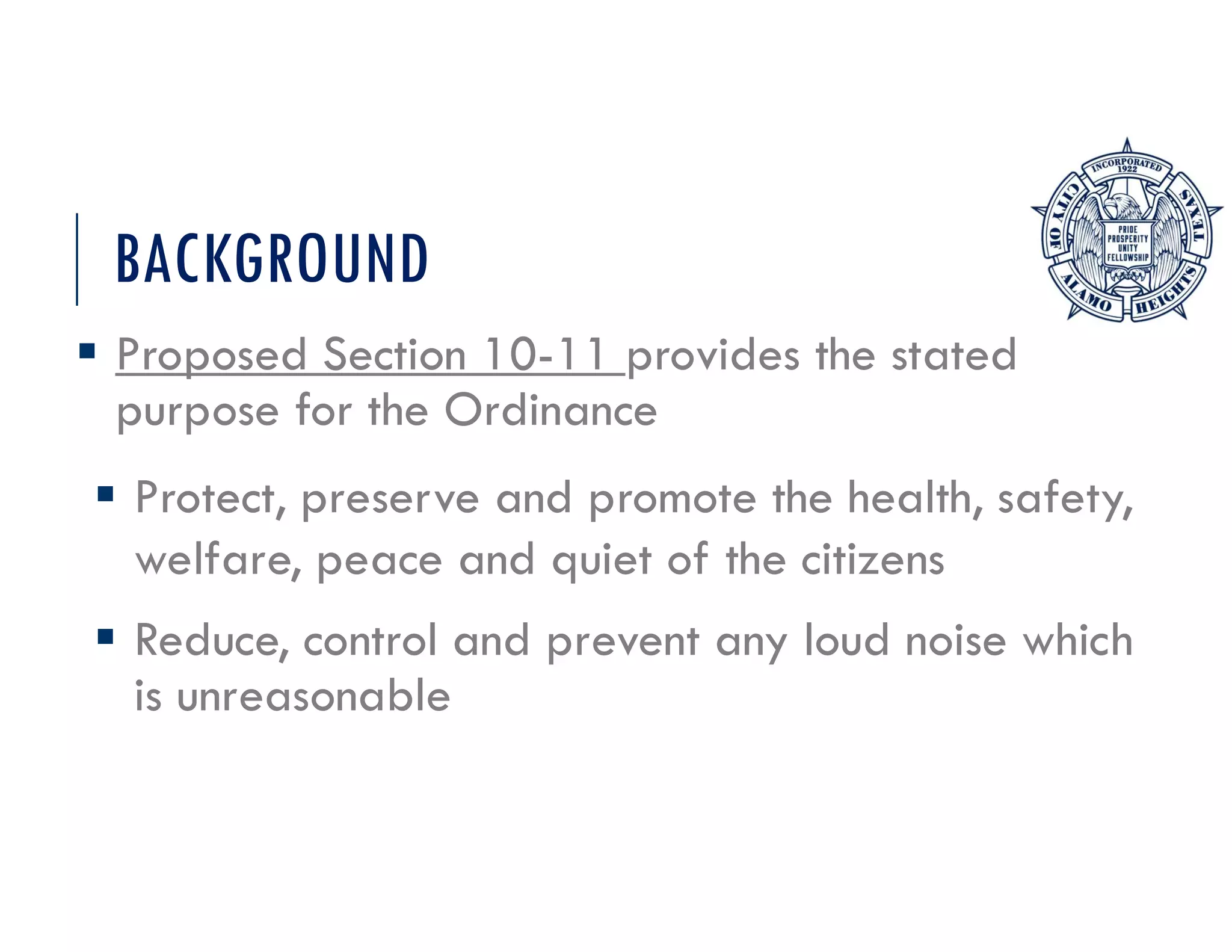 PPT Item # 7 - Noise Ordinance Amendment | PDF
