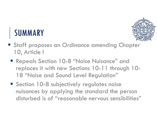 PPT Item # 7 - Noise Ordinance Amendment | PDF
