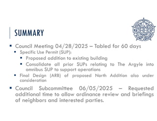 PPT Item # 7 - Request extended time for Argyle SUP | PDF