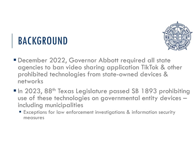 PPT Item # 7 --- Social Media Ban Policy | PPT