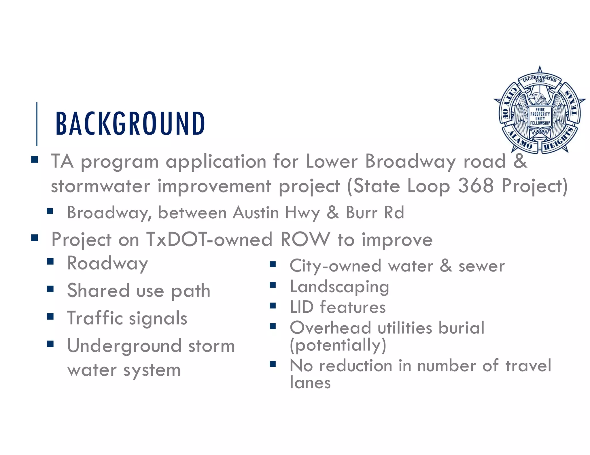 PPT Item # 7 - TxDOT TA Application | PPT
