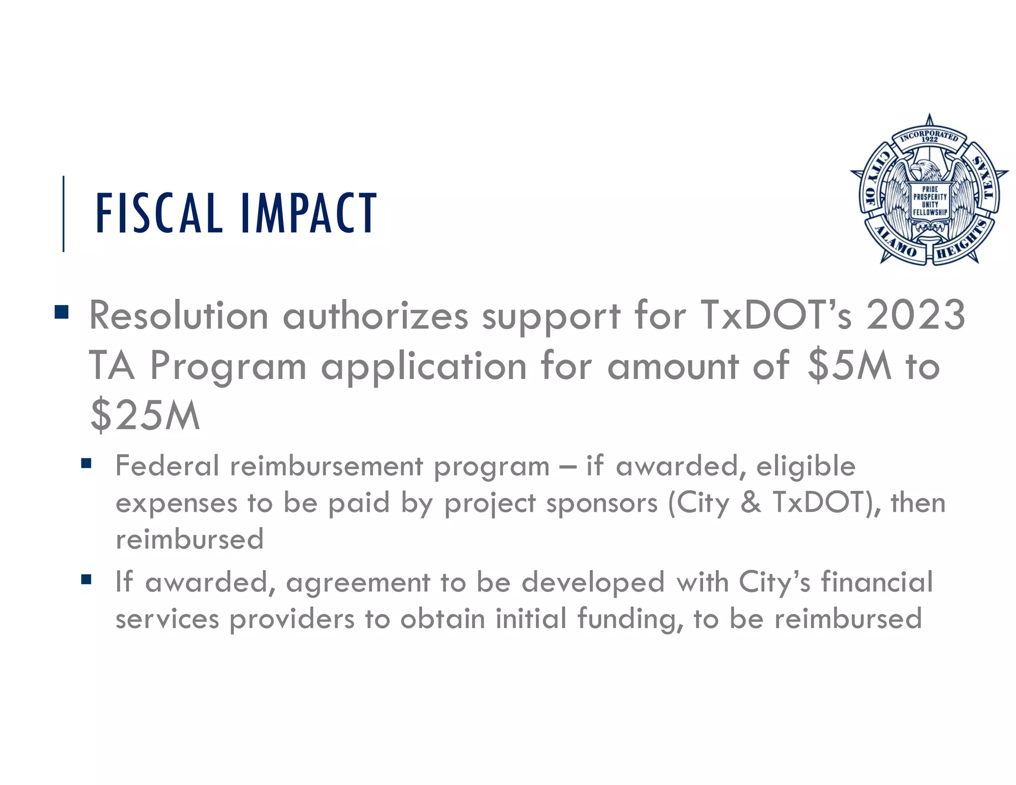 PPT Item # 7 - TxDOT TA Application | PPT