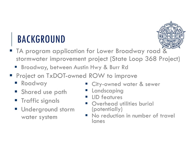 PPT Item # 7 - TxDOT TA Application | PPT