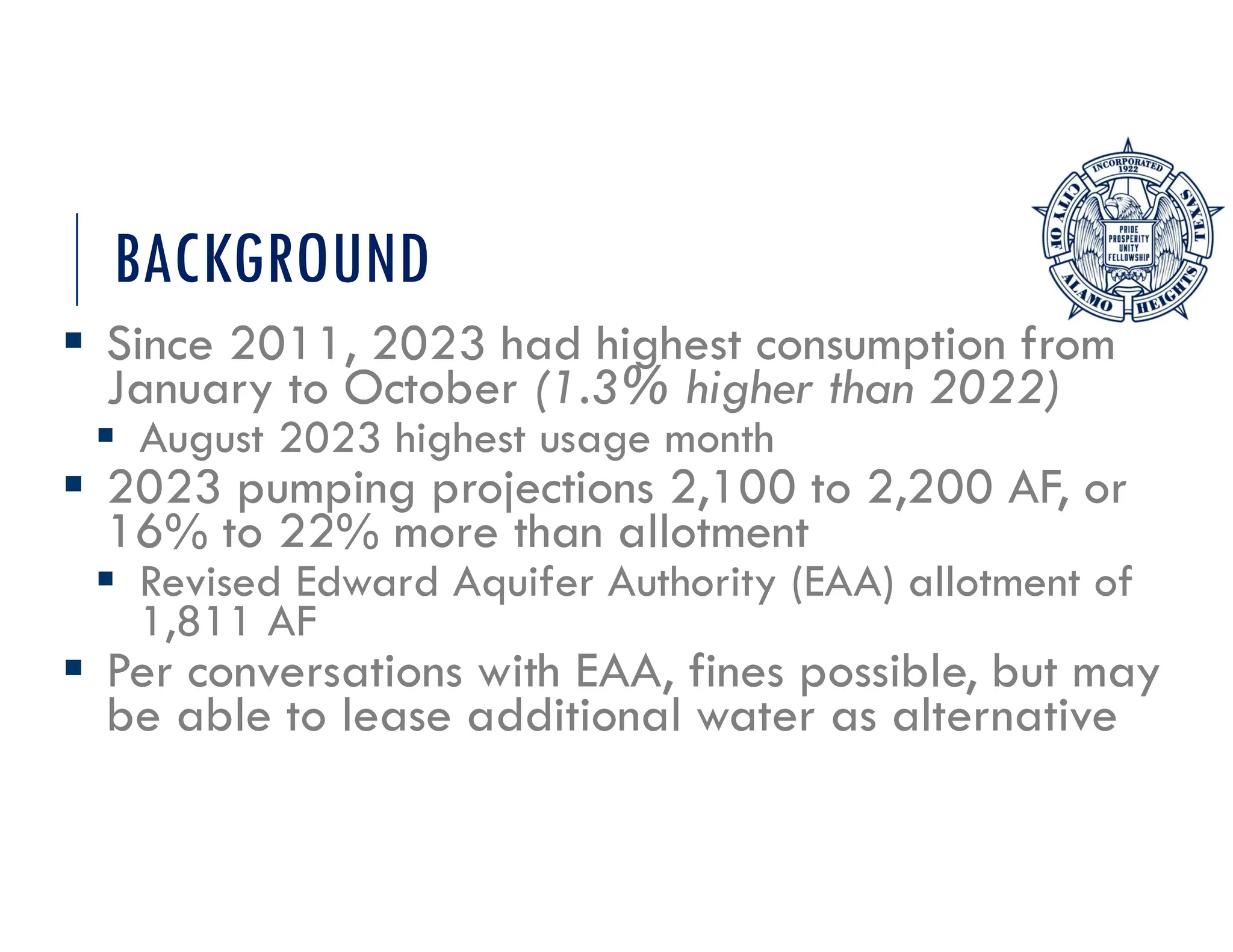 PPT Item # 7 - Water Surcharge Fee Amendment | PPT