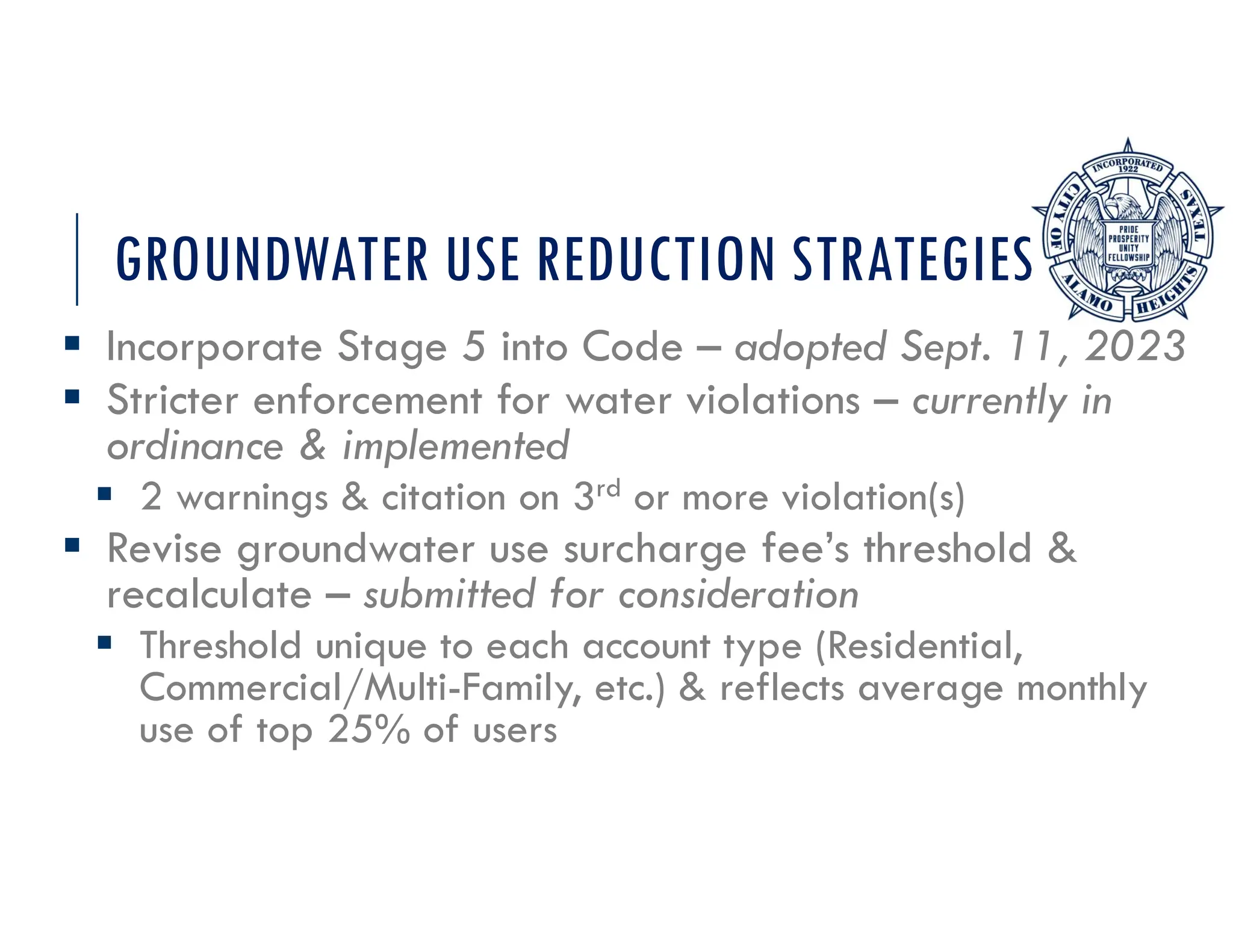 PPT Item # 7 - Water Surcharge Fee Amendment | PPT