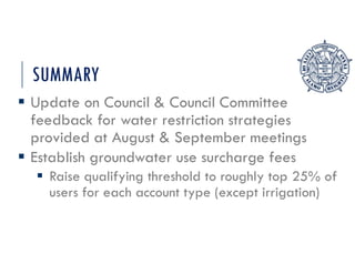 PPT Item # 7 - Water Surcharge Fee Amendment | PDF