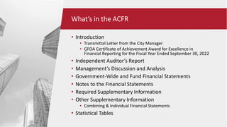 PPT Item # 8 - Annual Comprehensive Financial Report FY23 | PPT