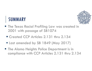 PPT Item # 9 - 2023 Racial Profiling Annual Report | PDF | Law