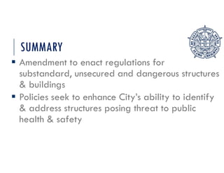 PPT Item #s 5.6 - Dangerous Structures | PPT