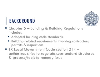PPT Item #s 5.6 - Dangerous Structures | PPT