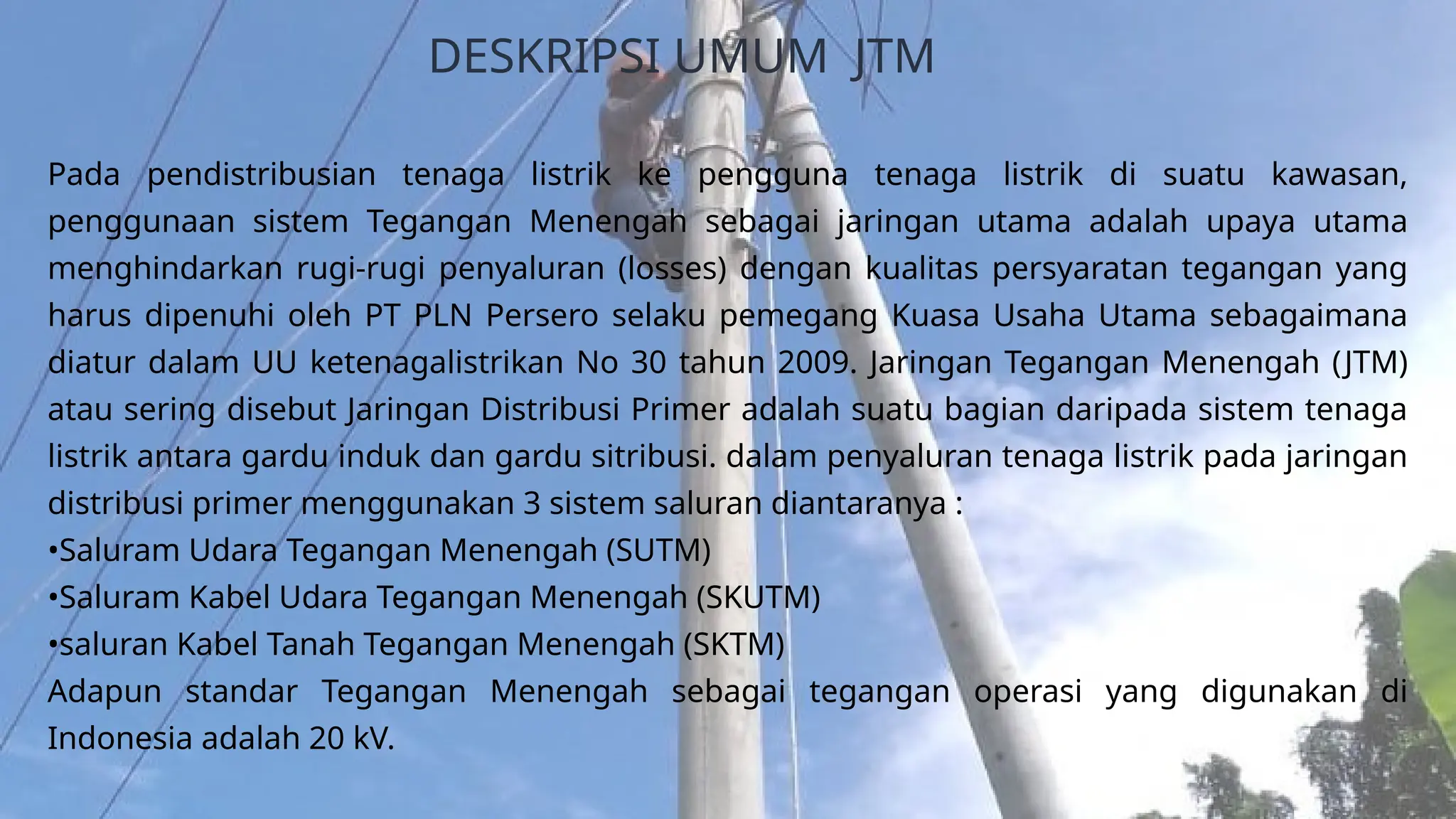 JARINGAN TEGANGAN MENENGAH SISTEM TENAGA LISTRIK (JTM) | PPTX
