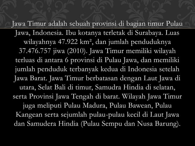 Ppt jawa timur | PPTX