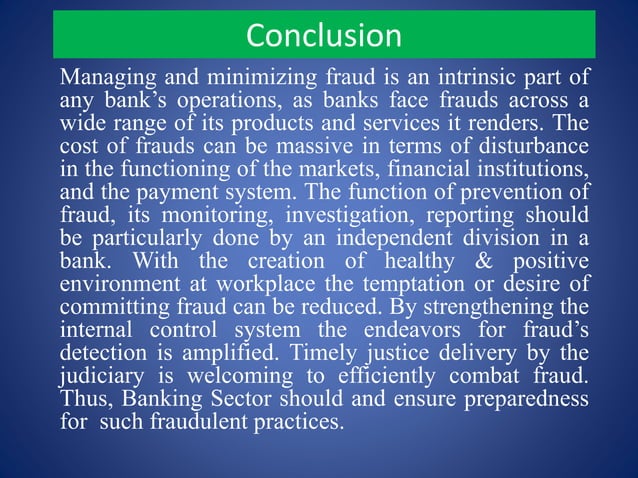 Causes, Effects and Management of Fraud: A Study with reference to ...