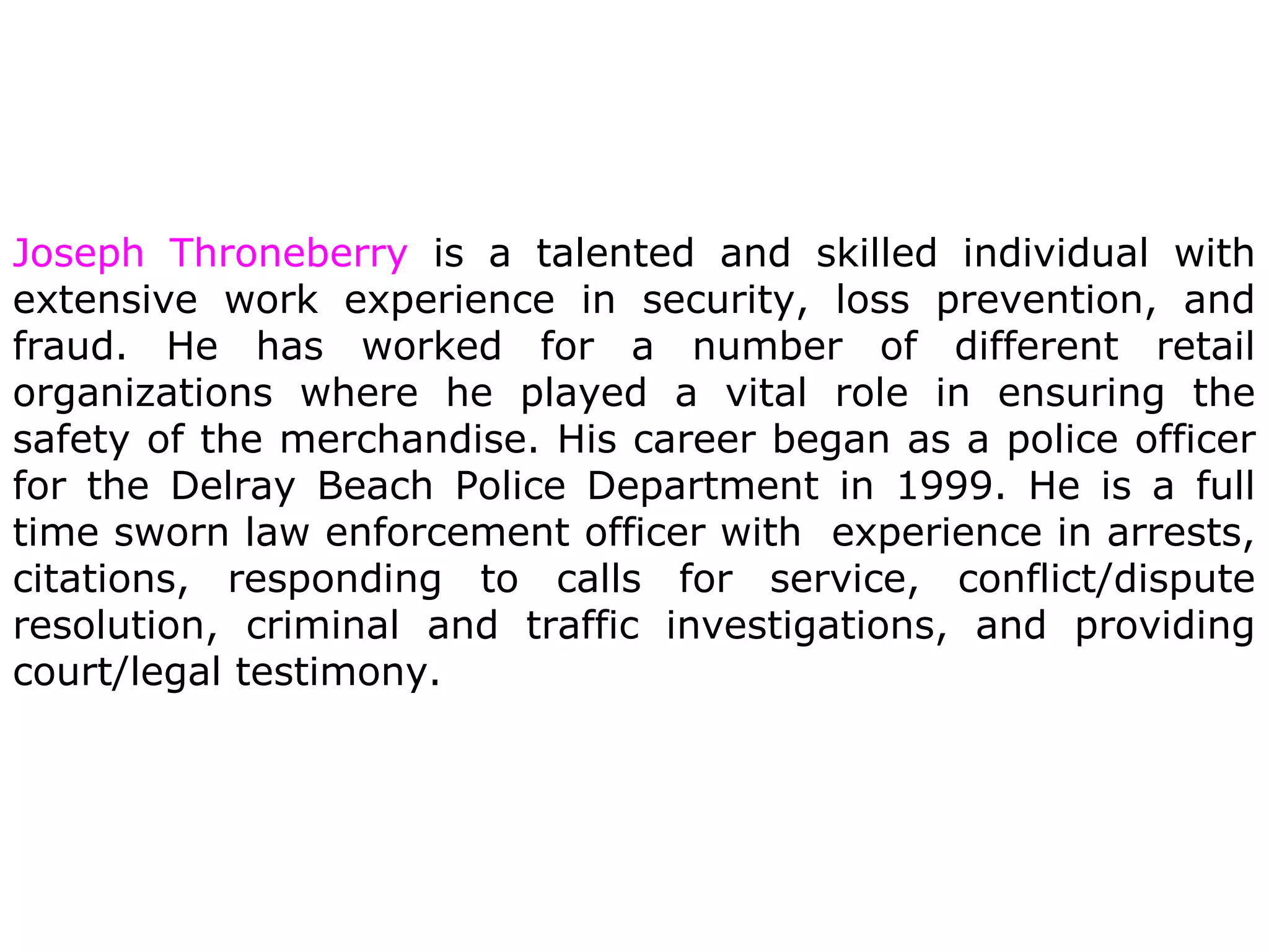 Ppt joseph throneberry | PPT