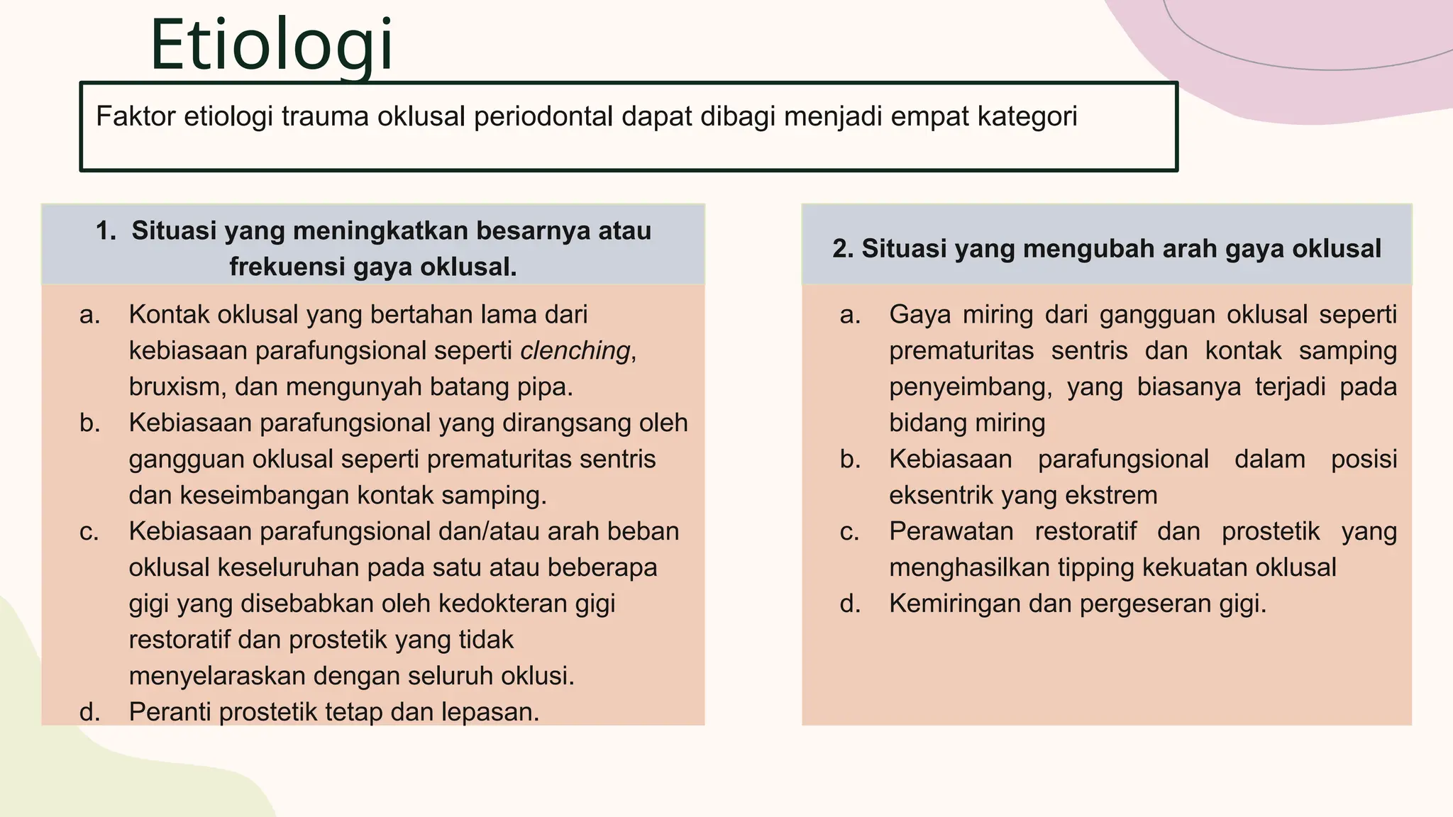 trauma oklusi: teganga yang berlebuh dari struktur pendukug gigi | PPTX